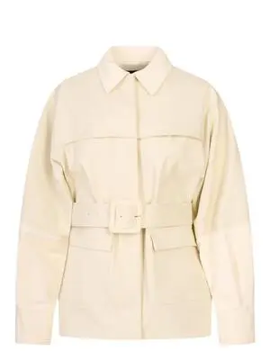 Fabiana Filippi Belted Casual Jacket With Classic Collar - No