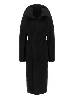Rick Owens Dracucollar Belted Coat - Black