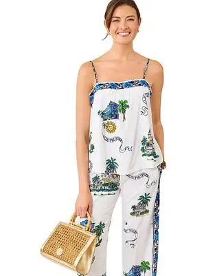 Lilly Pulitzer® Jamo Sleeveless Top With Spaghetti Straps - Coconut