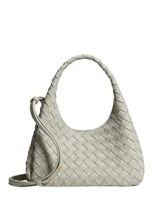 Bottega Veneta Baby Leather Campana Shoulder Bag - Grey