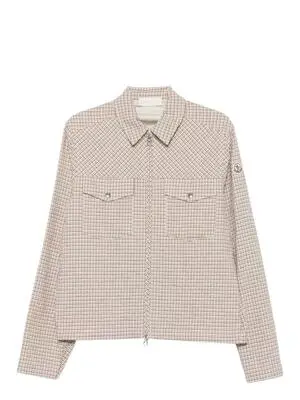 Moncler Check-pattern Zip-up Shirt - Neutrals