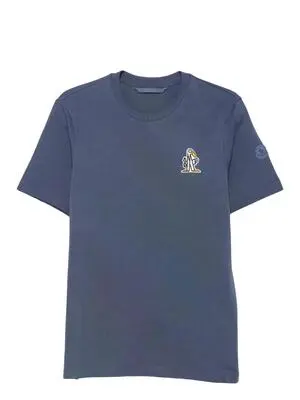 Moncler Duck-patch Cotton T-shirt - Blue