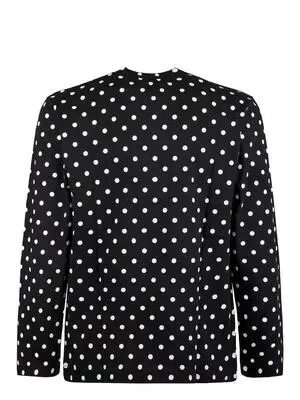 Play Comme Des Garcon Comme Des Garçons Play Polka-Dot Long-Sleeve T-Shirt Black