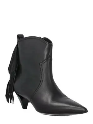 Pinko Fringe Detail Pointed Toe Boots - Black