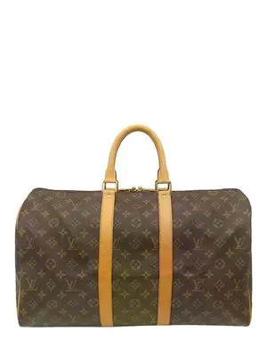 LOUIS VUITTON Monogram Keepall 45 Travel Bag - Brown