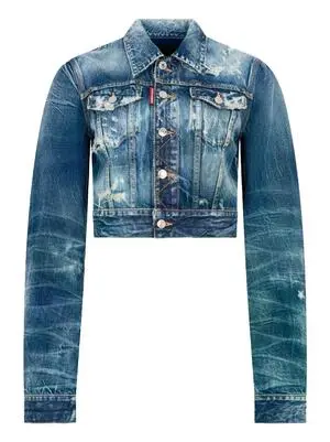 Dsquared2 DSQUARED2 Dean Cropped Denim Trucker Jacket Blue