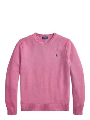 Polo Ralph Lauren Crew Neck Sweater With Embroidered Pony - Pink