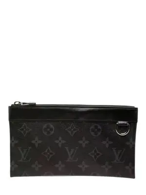 LOUIS VUITTON Monogram Eclipse Pochette Discovery Pm Clutch Bag - Black