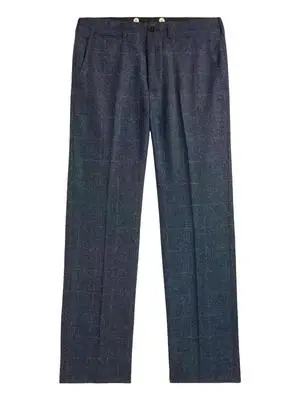 Ralph Lauren Checked Pattern Tailored Trousers - Blue