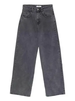 ICON DENIM LOS ANGELES ICON DENIM Charcoal Grey Faded Wide-Leg Jeans Grey
