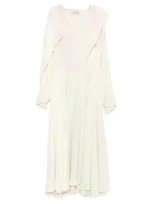 ALBERTA FERRETTI Alberta Ferretti Cape Effect V-Neck Dress