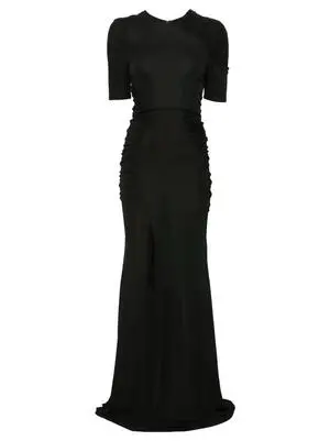 VICTORIA BECKHAM Victoria Beckham Ruched Maxi Dress With Front Slit