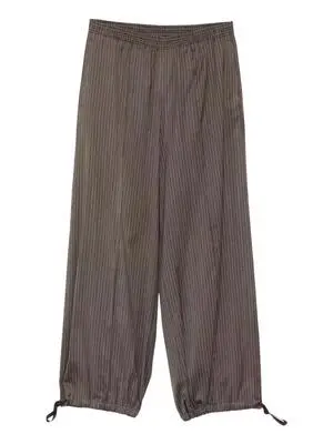 ALYSI Pinstripe Print Drawstring Hem Trousers - Brown