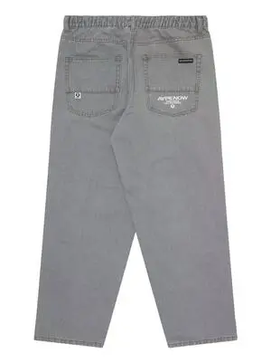 AAPE BY *A BATHING APE Moonface Embroidered Jeans - Grey