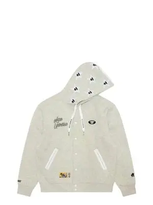 AAPE BY *A BATHING APE Aapeunvs Moonface Logo-patch Hoodie - Grey