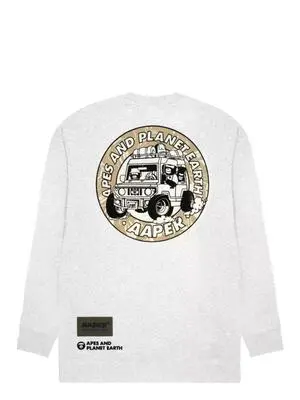 AAPE BY *A BATHING APE Aaper Graphic-print Long-sleeve T-shirt - Grey