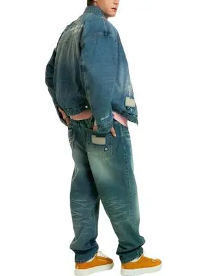 AAPE BY *A BATHING APE Moonface Patch Jeans - Blue
