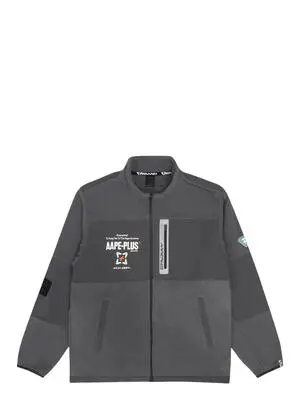 AAPE BY *A BATHING APE Logo-print Fleece Zip-up Jacket - Grey