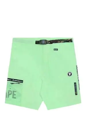AAPE BY *A BATHING APE Belted Camouflage Cargo Shorts - Green