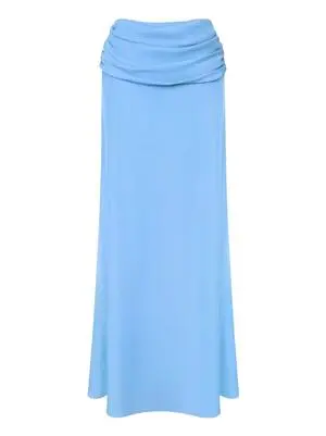 POST MERIDIEM Draped Chiffon Maxi Skirt - Blue