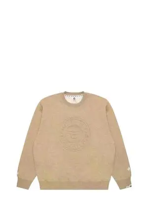 AAPE BY *A BATHING APE Logo-embossed Crew-neck Sweatshirt - Neutrals