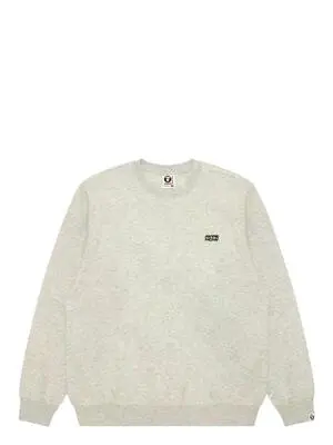 AAPE BY *A BATHING APE Embroidered Logo Crew Neck Sweater - Grey
