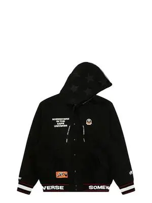 AAPE BY *A BATHING APE Varsity Moonface Logo Hoodie - Black
