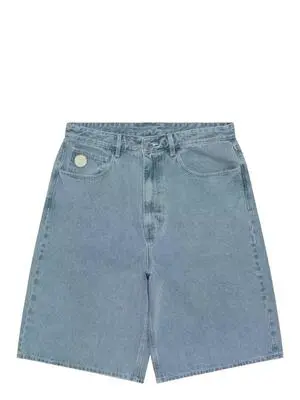 AAPE BY *A BATHING APE Moonface Washed Denim Shorts - Blue