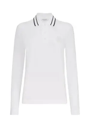 Brunello Cucinelli Stretch-cotton Piqué Polo Shirt With Logo - White