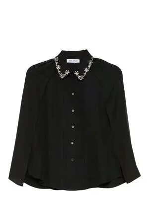 Dice Kayek Crystal-embellished Pleated Blouse - Black