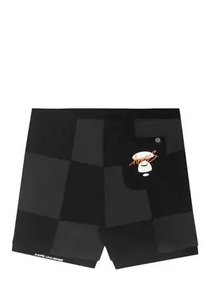 AAPE BY *A BATHING APE Moonface Check Shorts - Neutrals