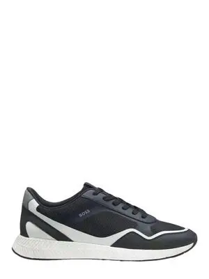BOSS Mesh Trainers With Ribbed Sole - Blue