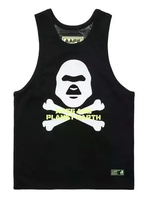 AAPE BY *A BATHING APE Moonface Logo Tank Top - Black