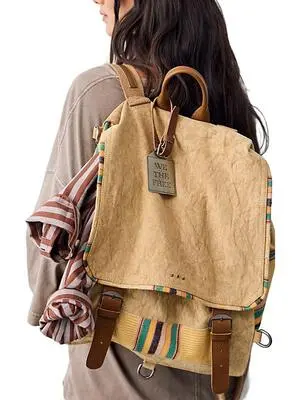 Free People We The Free Patchwork Backpack Bag - Camel