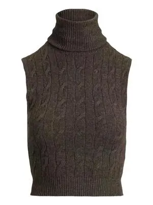 Ralph Lauren Cable-knit Chain-trim Sweater - Brown