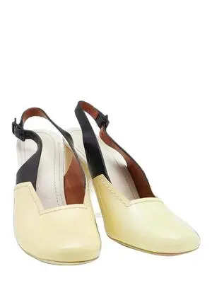 CELINE Celine Patent-Finish Slingback Sandals