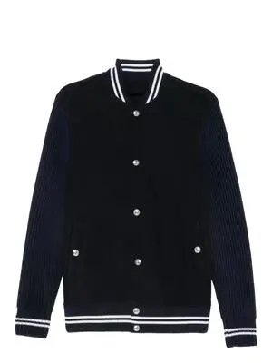 ELEVENTY Eleventy Ribbed-Knit Bomber Jacket