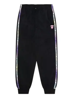 AAPE BY *A BATHING APE Embroidered Moonface Track Pants - Black