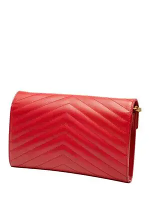 Saint Laurent Saint Laurent Monogram Envelope Wallet On Chain Crossbody Bag Red