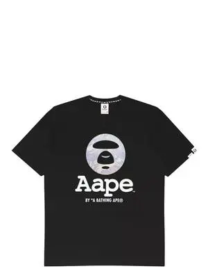 AAPE BY *A BATHING APE Moonface Hologram Logo T-shirt - Black
