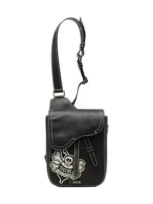 Dior Calfskin Saddle Crossbody Bag - Black