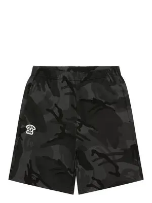 AAPE BY *A BATHING APE Moonface Camouflage-print Shorts - Black