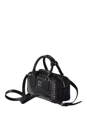 Miu Miu Miu Miu Arcadie Studded Leather Bag Black