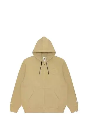 AAPE BY *A BATHING APE Moonface Debossed Zip-up Hoodie - Neutrals