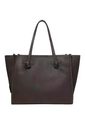 MARCELLA CLUB Knotted Leather Tote Bag - Brown