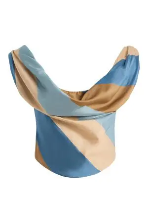 Staud Olivia" Geometric Silk Top - Stripe