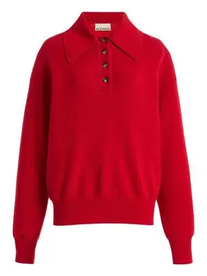 ALEMAIS Rocky Wool Polo - Red