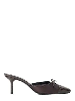 Staud Faye Leather Mules - Brown