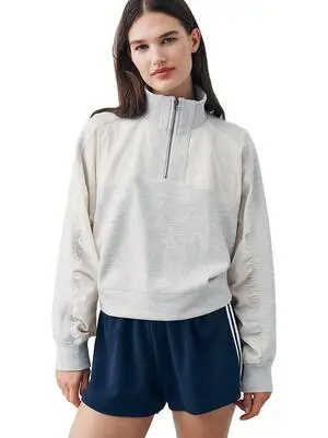 DAILY PRACTICE Daily Practice Mixed Media Quarter-Zip Jacket Top