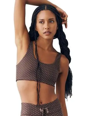 The Upside Poet Sports Bra - Brown Pattern
